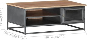 Konferenční stolek šedý 90 x 50 x 35 cm masivní akáciové dřevo 323500