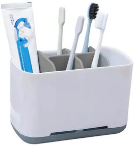Robustní Koupelnový Organizér na Zubní Kartáčky, Matný Plast, 17.5x9x13 cm