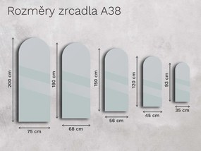 Atypické zrcadlo s LED osvětlením A38