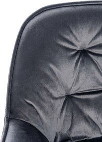 Barová židle Baycliff - samet | tmavě šedá