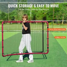 Baseballová a softballová odrazová síť 1,22 × 1,68 m PitchBack All Angle Fielding