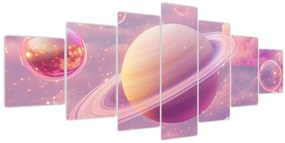Obraz - Růžová planeta (210x100 cm)