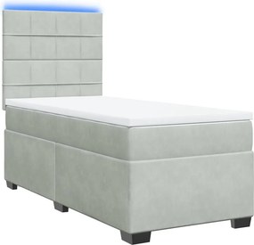 Box spring postel s matrací světle šedá 100x200 cm samet 3293134