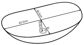 BPS-koupelny Keramické umyvadlo na desku HYD-LA-BR-625 62,5x36,5 cm, hnědé