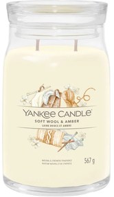 Yankee Candle – Signature svíčka Soft Wool & Amber (Jemná vlna a ambra) Velikost: střední 368 g