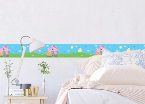 Dětská samolepící bordura na zeď Prasátko Peppa | 5 m x 9.7 cm | DWBD8145