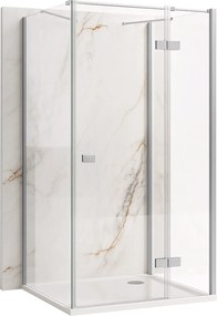 Rea Atlas, sprchový kout 80 (dveře) x 80 (stěna), levá strana, 6mm čiré sklo, chromový profil, KPL-K4762