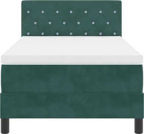 Postel s boxspringem s matrací Tmavě zelená 100 x 200 cm samet 3339089