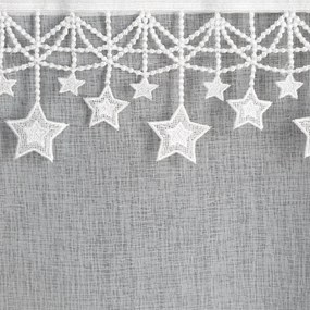 VÁNOČNÍ ZÁCLONA NA KROUŽCÍCH XMAS 140X250 CM HVĚZDY