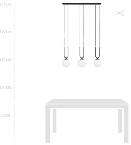 Lustr na lanku GLAM 3xE14/10W/230V černá
