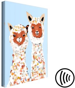 Obraz Dvě lamy - veselá malovaná zvířata s barevnými skvrnami