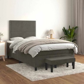 Box spring postel s matrací tmavě šedý 120x190 cm samet 3270464