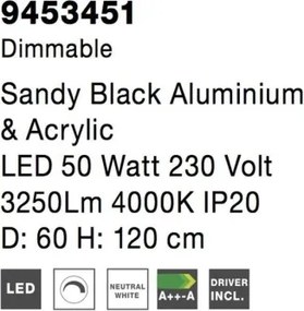 Závěsné LED svítidlo NOVA LUCE RANDO THIN 50W 4000K 9453451 stmívatelné Triac