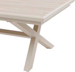 DEOKORK Hliníkový stůl BERGAMO 220/279 cm (ivory)
