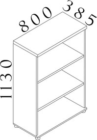 Střední skříň Visio LUX 80 x 38,5 x 113 cm, dub