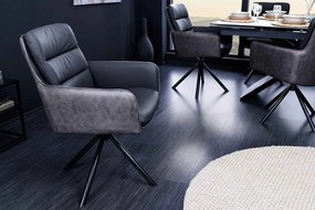Designová otočná židle Maddison antracit kůže