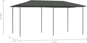 Altán 2,98 x 5,3 x 2,59 m antracitový 160 g/m² 313622