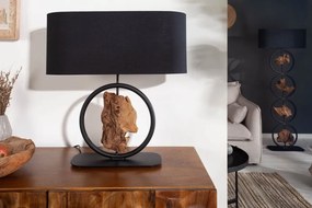 Designová stolní lampa Factor 55 cm černá - akácie