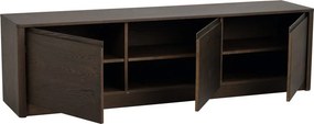 Komoda v dekoru dubu v tmavě přírodní barvě 180x50x40 cm Melstone – Rowico