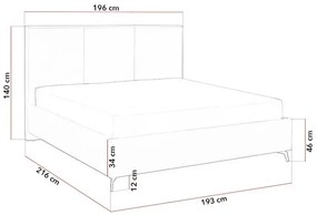 Čalouněná postel s matrací CESTO 180 - šedá