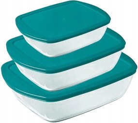 Žáruvzdorná nádoba Cook & Store Pyrex 3 ks 2,5 L 1,1 L 0,4 L