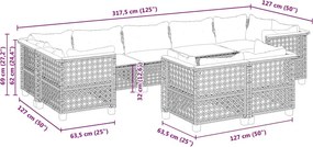 9dílná zahradní sedací souprava s poduškami béžová polyratan 3261994