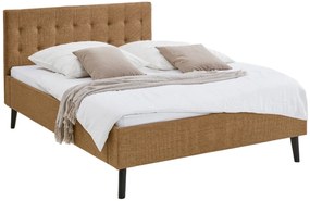 OnaDnes -20% Hnědá čalouněná dvoulůžková postel Meise Möbel Empire 180 x 200 cm
