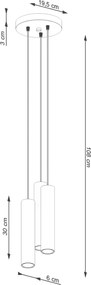 Sollux Lighting Závěsná lampa LAGOS 3P olivově zelená