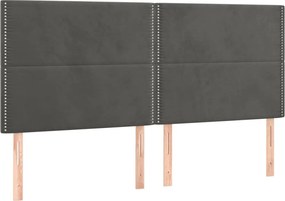 Box spring postel s matrací a LED tmavě šedá 160x200 cm samet 3136072