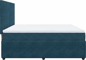 Box spring postel s matrací tmavě modrá 180x200 cm samet 3292404