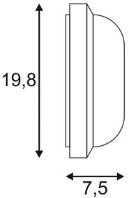 SLV 229935 Terang 2, antracitové stropní nebo nástěnné venkovní svítidlo, 11W LED, 3000K, délka 19,8cm, IP44
