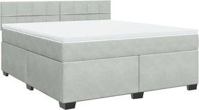 Box spring postel s matrací světle šedá 180x200 cm samet 3286378