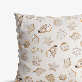 Goldea vánoční povlak na polštář loneta - perníčky 45 x 45 cm