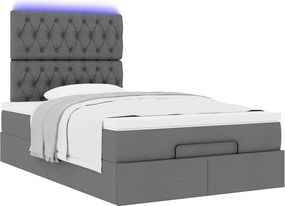 Osmanský rám postele s matrací tmavě šedá 120x190 cm textil 3314073