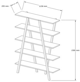 Knihovna z borovicového dřeva v přírodní barvě 120x148 cm Perla – Kalune Design