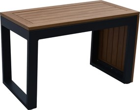 Zahradní set NOREVIA - polywood, hliník, látka, šedá / hnědá