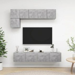 5dílný set TV skříněk betonově šedý kompozitní dřevo 3079113