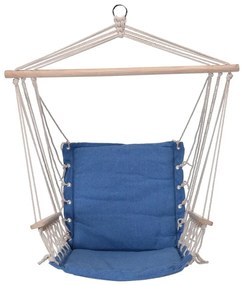 Závěsné houpací křeslo Comfortable modrá, 100 x 53 cm