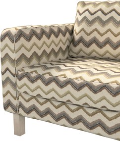 Potah na křeslo IKEA Karlstad, krátký barva béžová látka pletený vzor, vzorované