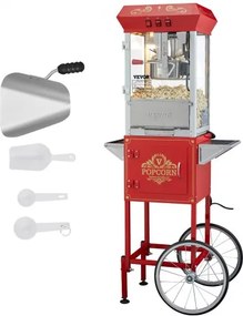 Popcorn Popper Stroj s vozíkem Popcorn Maker 850 W 227 g 11,4 l červený