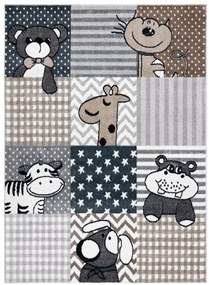 Dywany Łuszczów, Dětský kusový koberec Fun Pets grey, 240x330, šedá, dětský pokoj