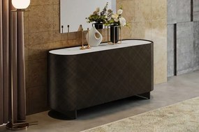 Designová komoda Rimini s bronzovým 3D efektem a keramickou deskou 150cm