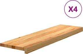 Nášlapy na schody 4 ks světle hnědé 90x30x2 cm masivní dub 3282961