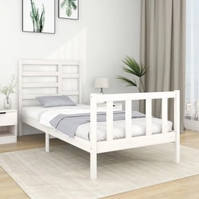 vidaXL Rám postele masivní dřevo 75 x 190 cm malé jednolůžko [3105889] Barva: Bílá
