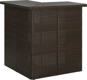 vidaXL Rohový barový stolek 100 x 50 x 105 cm polyratan [313481] Barva: Hnědá