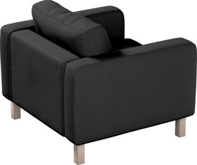Potah na křeslo IKEA Karlstad, krátký barva černá látka pletený vzor