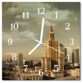 Skleněné hodiny čtvercové Warsaw 30x30 cm