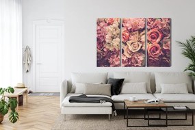 Vícedílný obraz Jemné Barevné 3D Květiny Nedostatek Nedostatek Přírodní plátno 150x100
