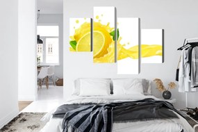 Vícedílný obraz Čerstvá Citronová Šťáva Nedostatek Nedostatek Přírodní plátno 160x100