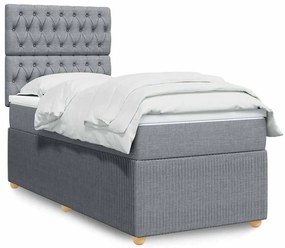 Box spring postel s matrací světle šedá 90x200 cm textil 3291946